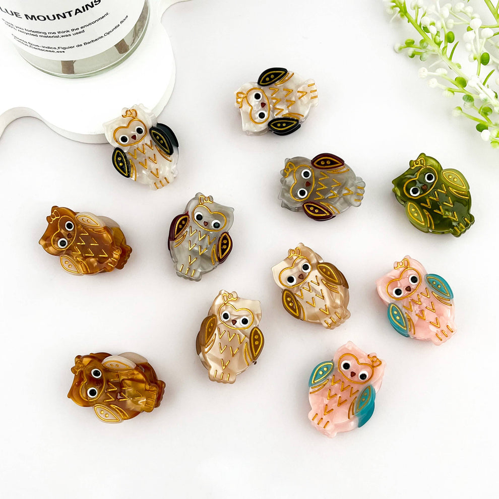 Cute Mini Owl Hair Claw Acetate Animal Hair Clip – Birds Connect Seattle