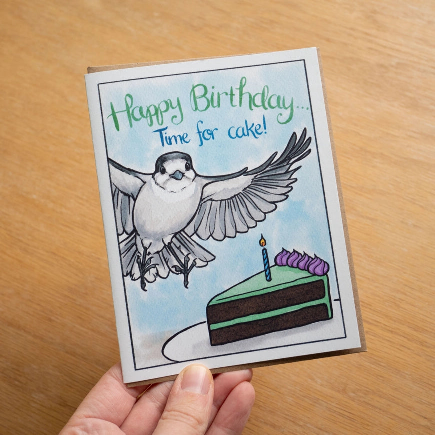 Happy Birthday, Time for Cake! Card – Birds Connect Seattle